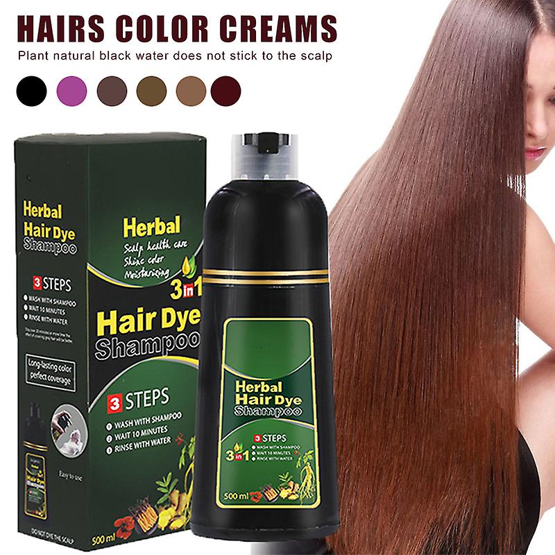 Herbal Hair Dye Shampoo Natural Non-Scalp Hair Care Multi-Color Hair ...