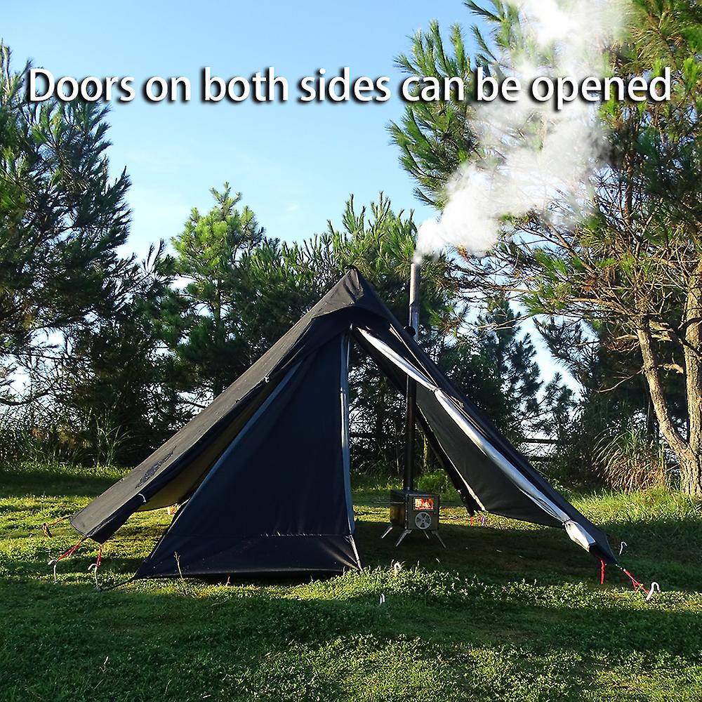 Camping tipi telt med skorsten vindue udendørs ultralet tipi pyramide ...