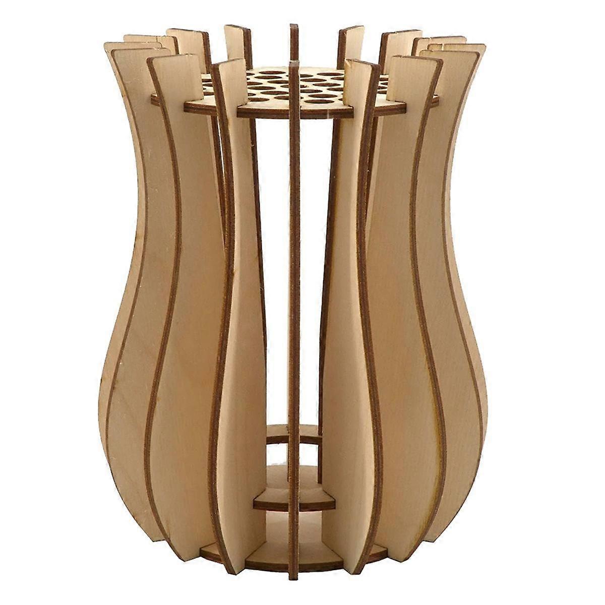 Vase, Wooden Puzzle Vase, Fake Bouquet Building Block Set Display Stand ...