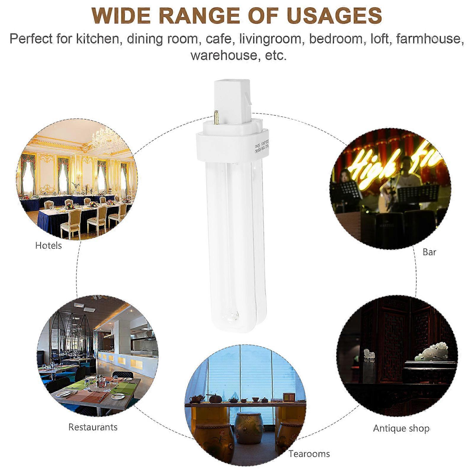 4pcs Compact Fluorescent Bulb 13W Fluorescent Lamp Bulb 2 Pin Plug In LED Lamp Bulb Accessory ...