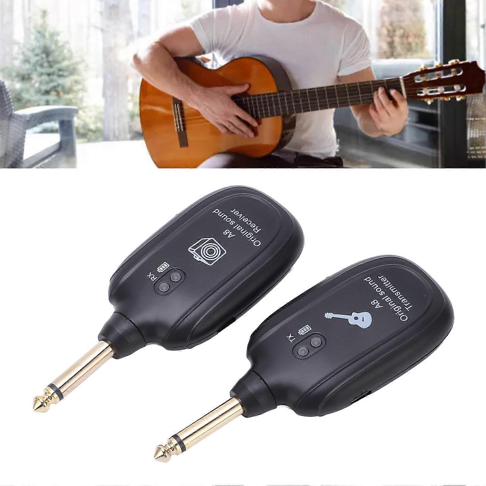 Wireless Guitar System Receiver Transmitter Rechargeable Pickup ...