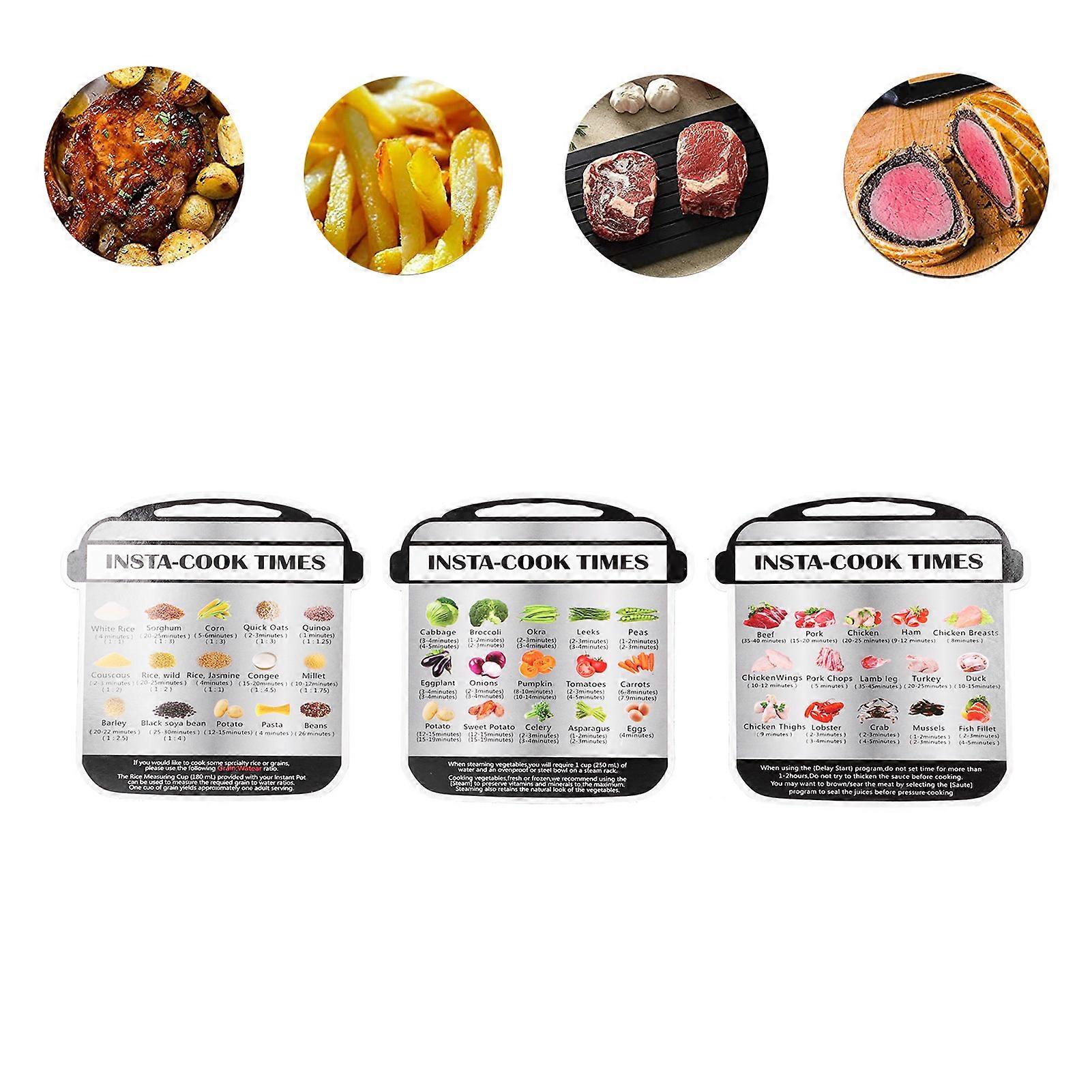 Conversion Chart Cooking-Time Magnet, 3Pcs Cook Times Cheat-Sheet ...