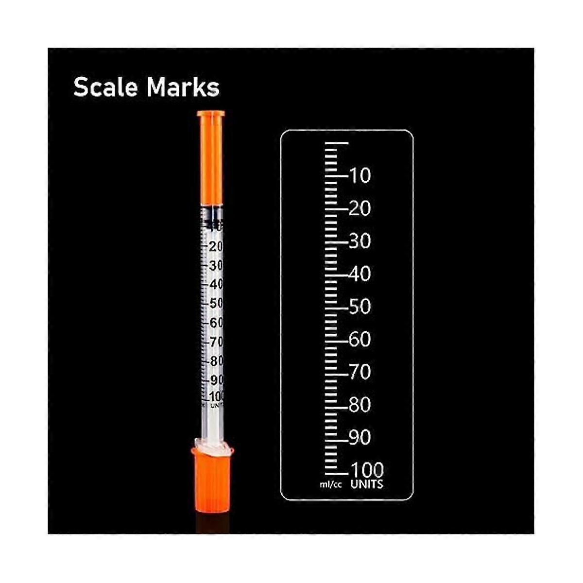 1Ml/Cc Syringe with 30G 0.5Inch Needle - Orange Syringe (30G-13mm-100Pack) | Fruugo UK