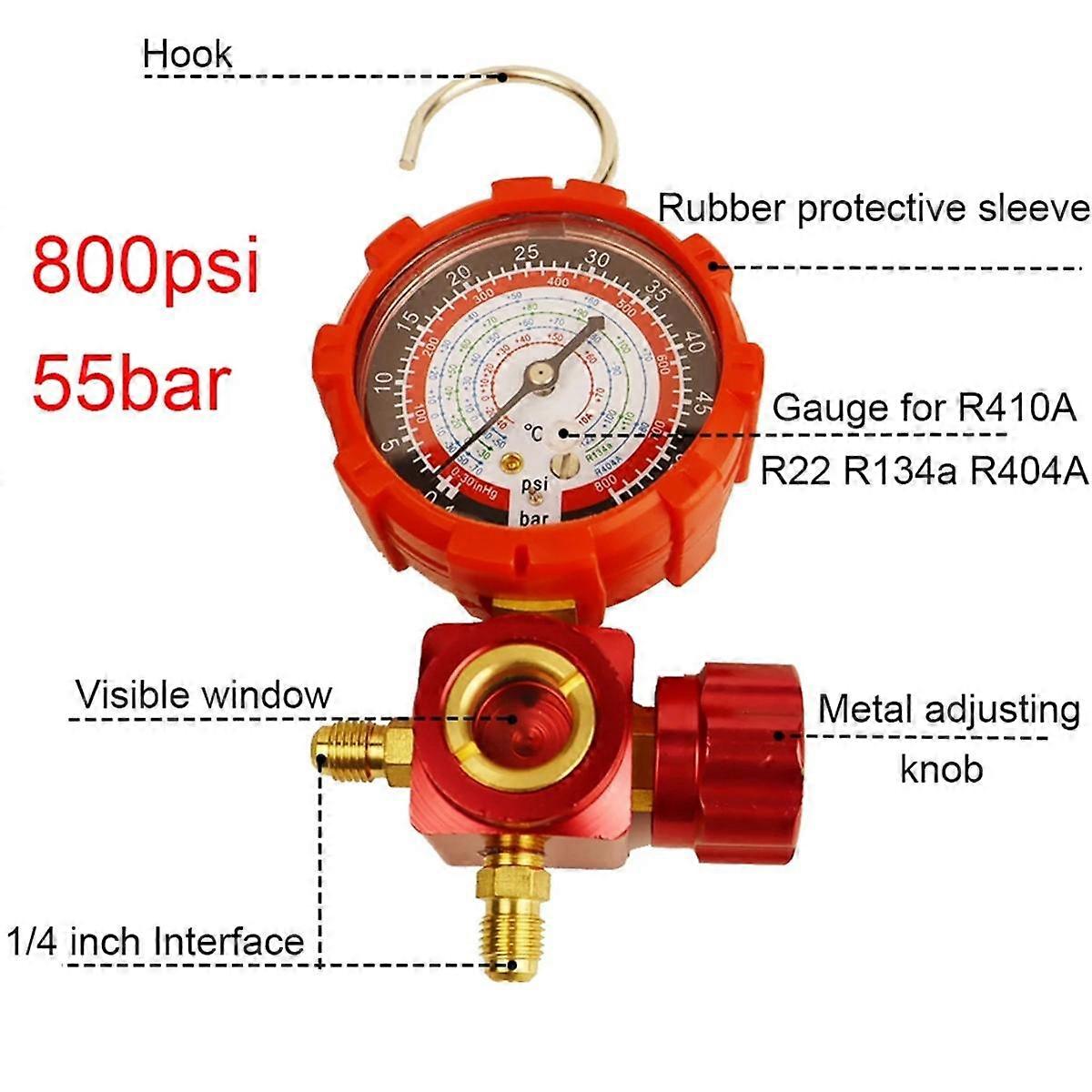 Air Condition Gauge for R410A R22 R134A R404A Refrigerants Manifold ...