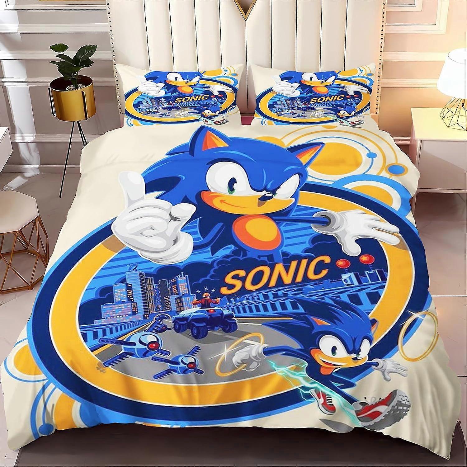 Sonic Bedding Set - Anime Sonic Bedding Set - Duvet Cover Set, 3D Print ...