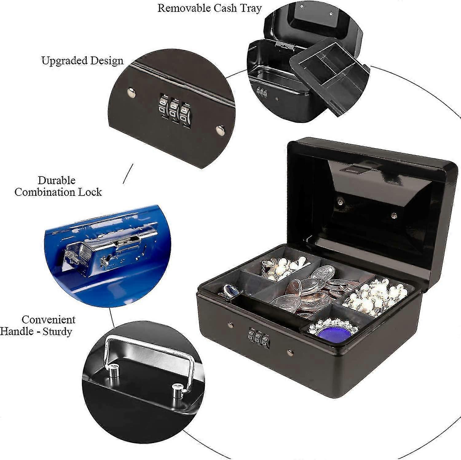 Small Cash Box With Combination Lock - Robust Cash Box Made Of Metal ...