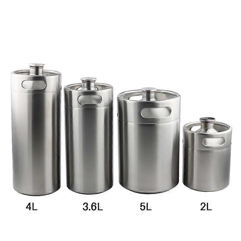 2/3.6/4/5L Stainless Steel Beer Growler,Mini Keg Growler for Craft Beer Dispenser System,Home ...