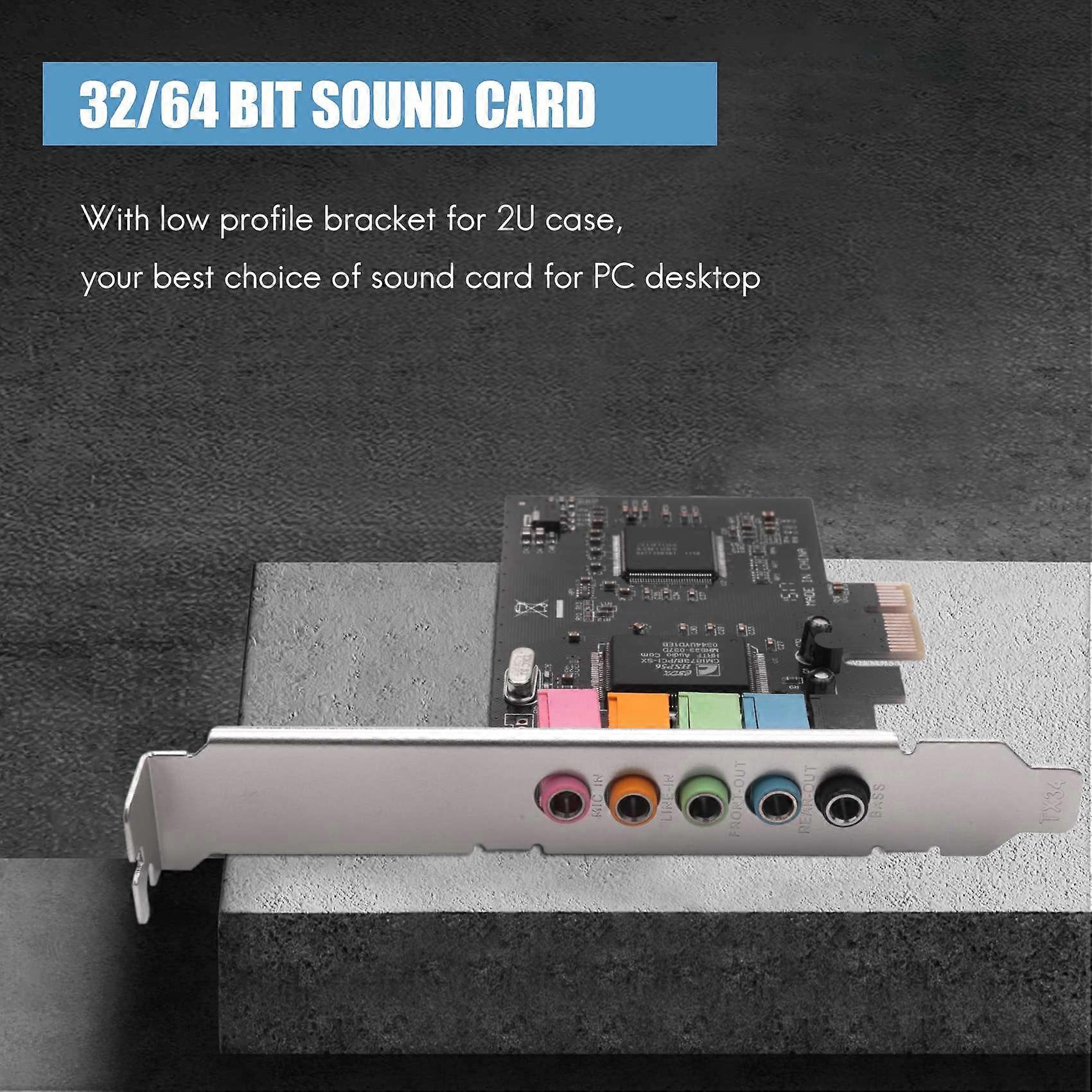 5.1 Internal Sound Card for Windows 10 with Low Profile Bracket, 3D ...