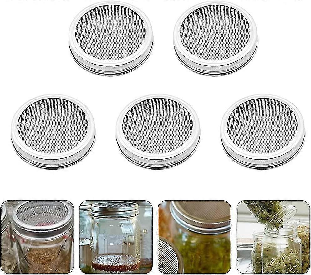 Pieces Sprouting Lids Stainless Steel Pot Lids Strainer Lid For Canning ...