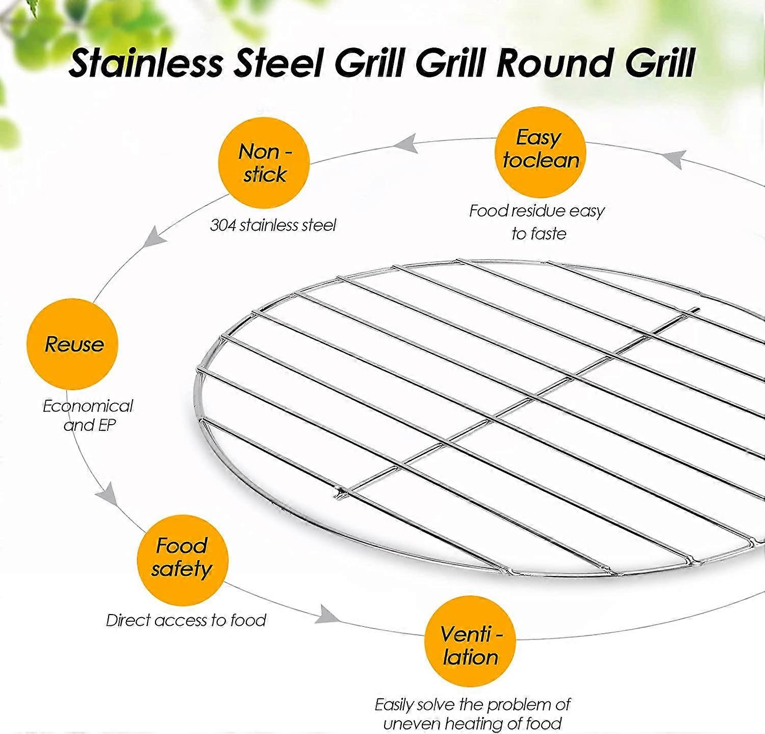 Round Barbecue Grill 28 Cm, Round Steel Mesh, Multi-Purpose Tray Grill ...