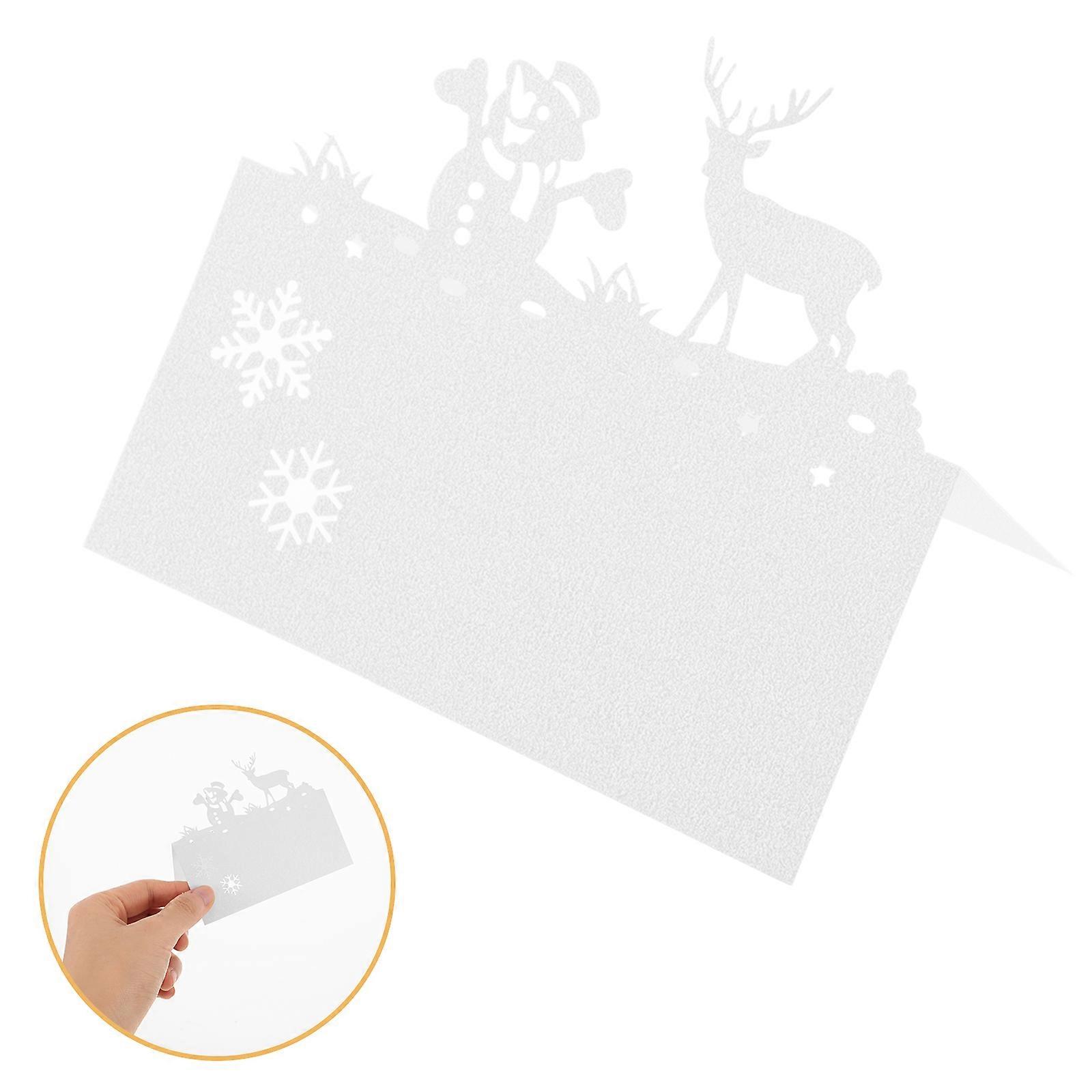 50pcs Holiday Event Place Cards Reindeer Snowman Cutouts Christmas ...