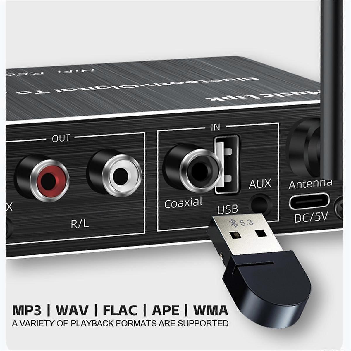 DAC Bluetooth 5.3 Audio Receiver Digital to Analog Converter 3.5mm AUX ...