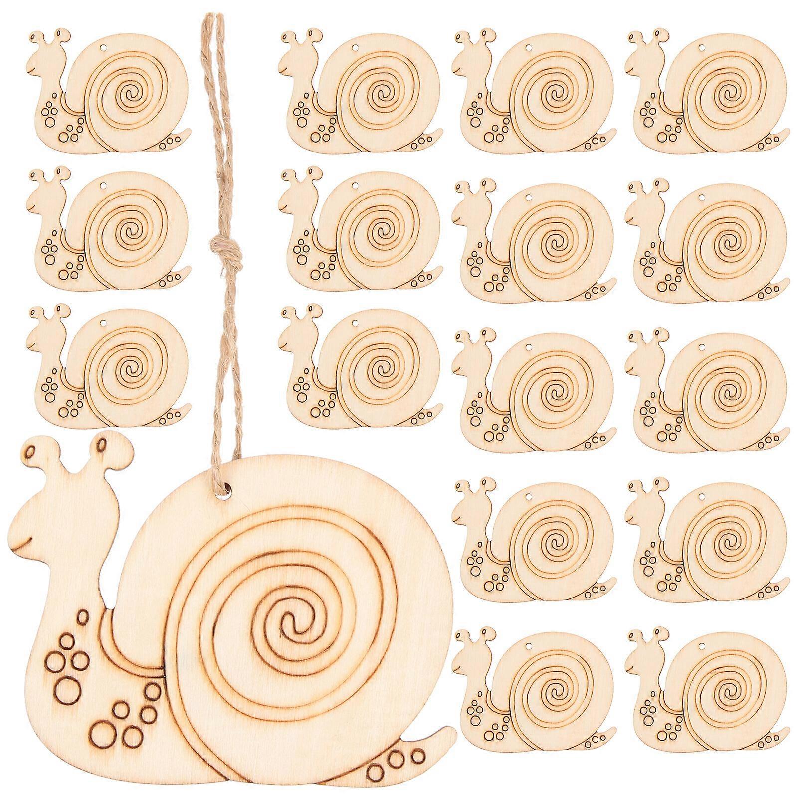 50 Sets of Unfinished Wooden Cutouts Snail Shape Blank Wooden Paint ...