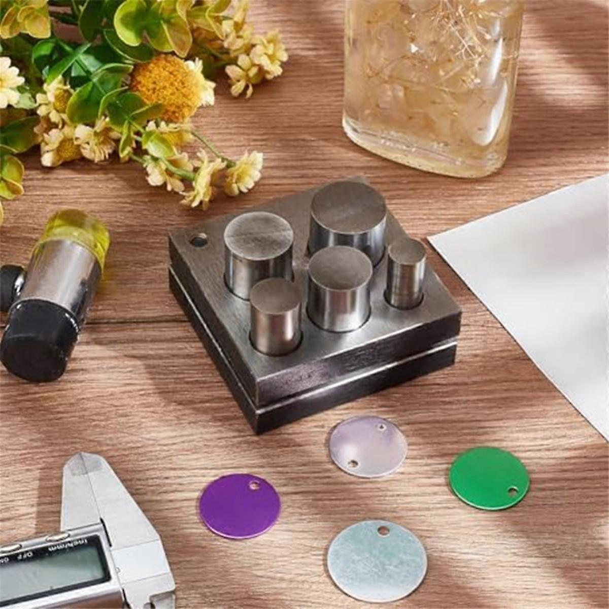 5 Piece Disc Cutter with 5 Round Punch Sizes 1/2In 5/8In 3/4In 7/8In ...