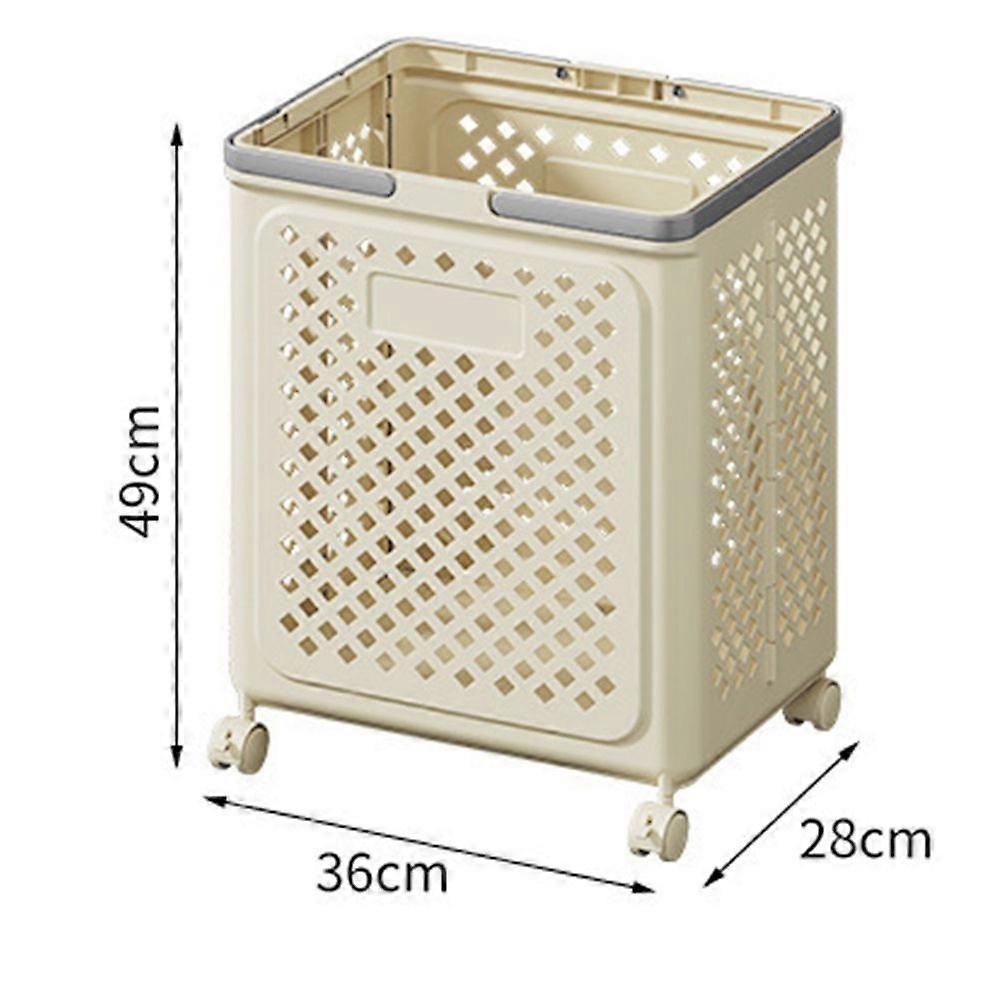 Foldable Laundry Basket with Wheels Large Capacity Hollow Breathable ...