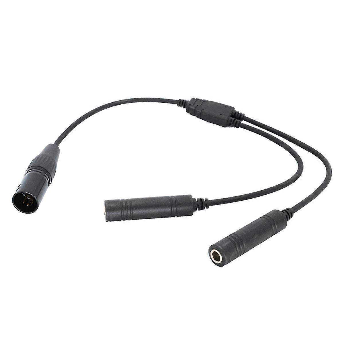 GA Dual Plugs to Airbus 5 Pin XLR Adapter Black Aviation Headphone ...