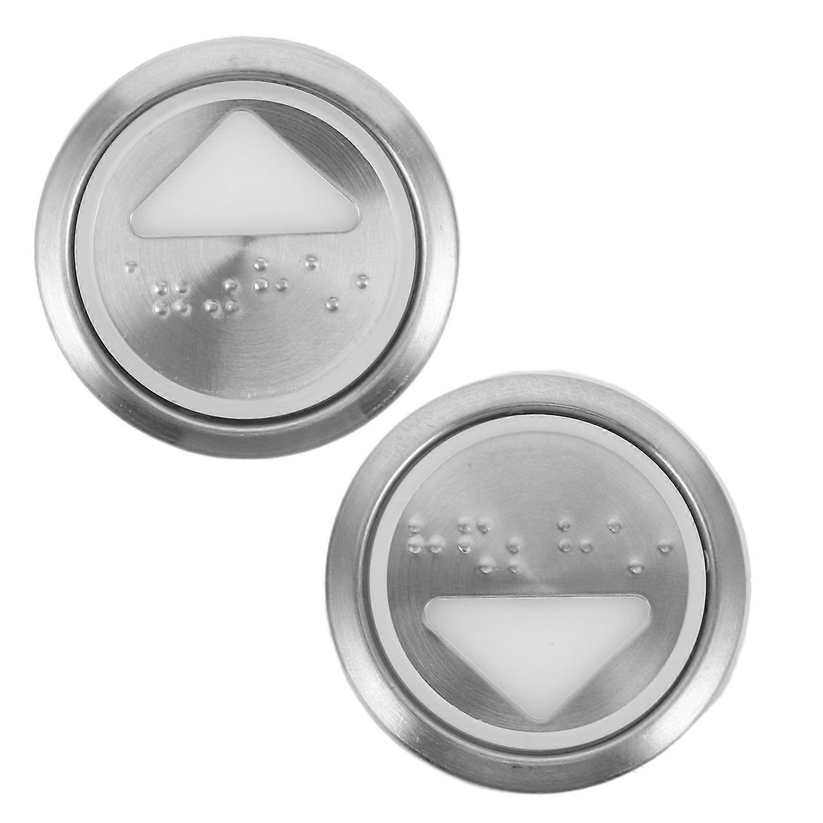 2PCS Round Elevator Button Stainless Steel Emergency Stop Button with Braille Lift Button for ...