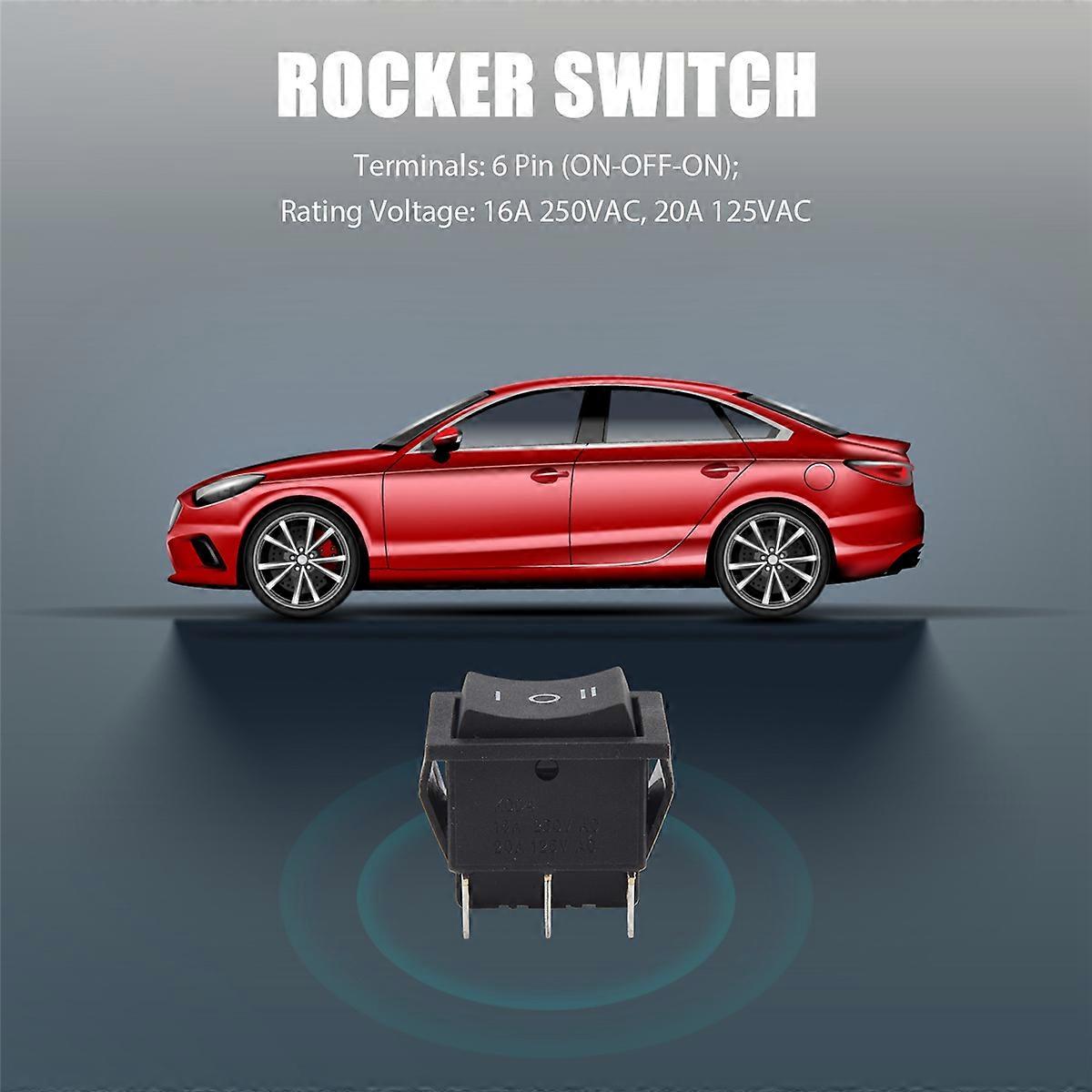 6-Terminals 3 Position ON/OFF/ON DPDT Boat Rocker Switch 16A 250VAC 20A ...