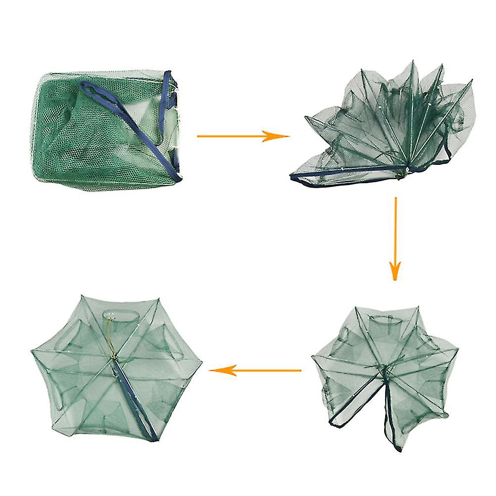 Foldable Bait Cast Mesh Trap Net Portable Fishing Landing Net Shrimp Cage For Fish Lobster Prawn ...