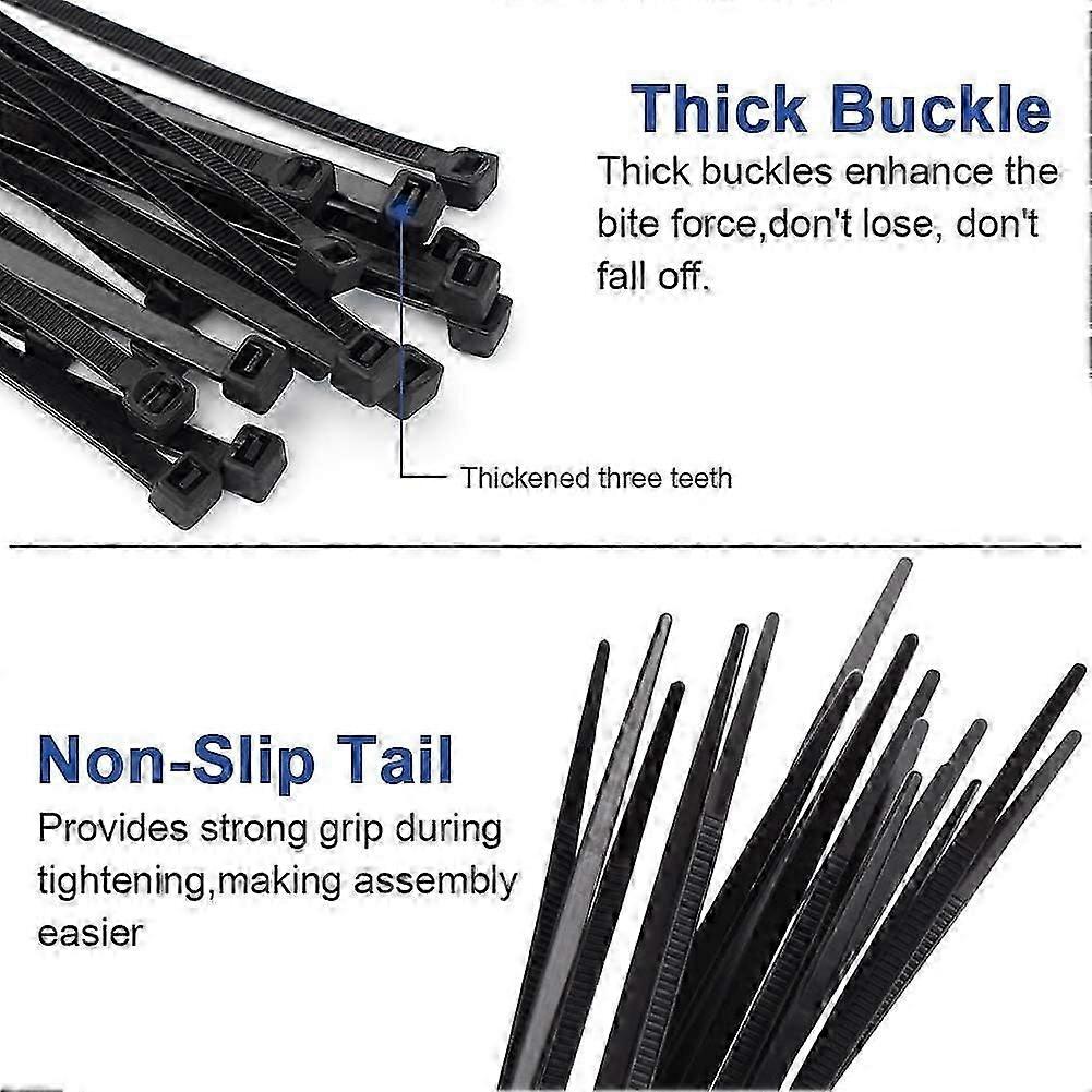 100 Pieces Cable Ties + 100 Pieces Self Adhesive Wire Tie Fixing Base ...