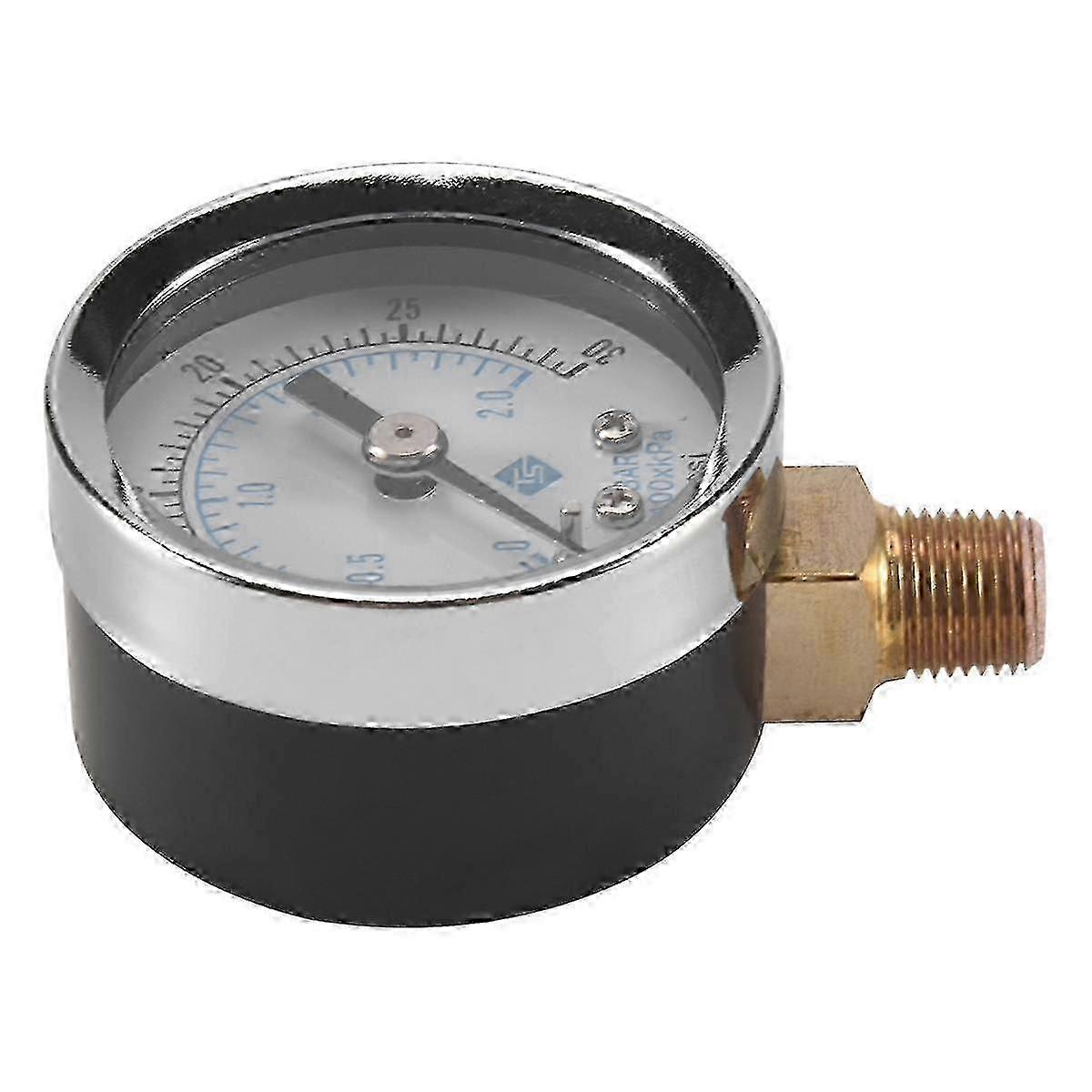 Mini Dial Pressure Gauge - 0 to 30 psi and 0 to 2 bar for Compressor ...