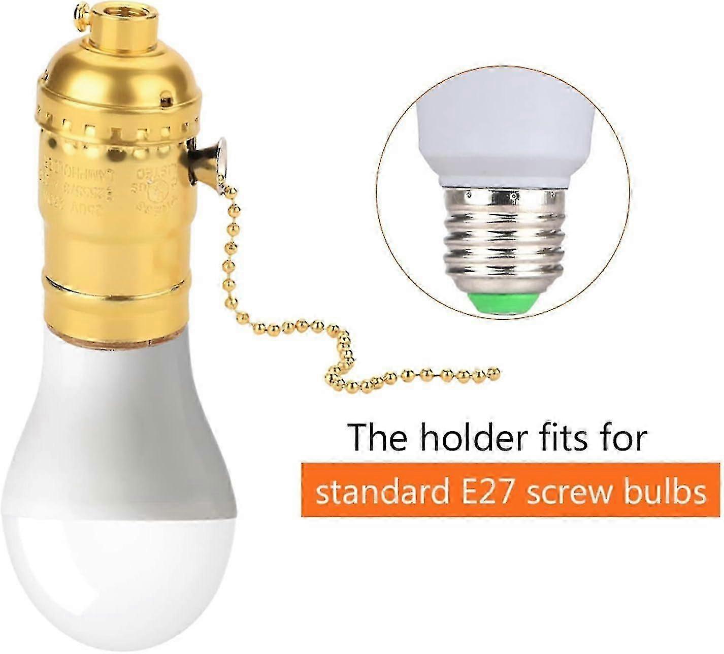 silver pull chain lamp socket,E27 Aluminum Vintage Light Socket with ...