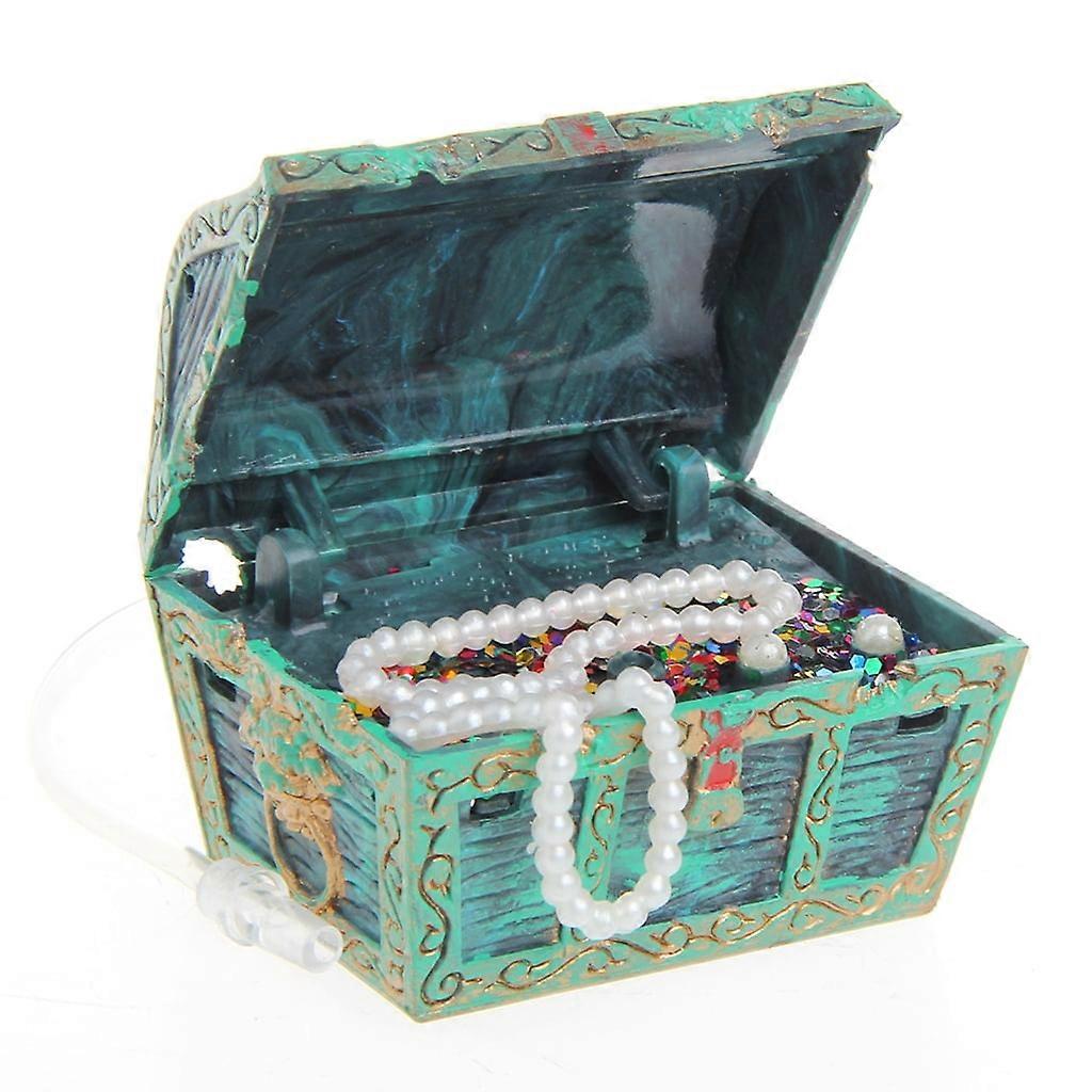 JUNTEX Aquarium Decorations Resin Treasure Chest Small Fortune Box Fish ...