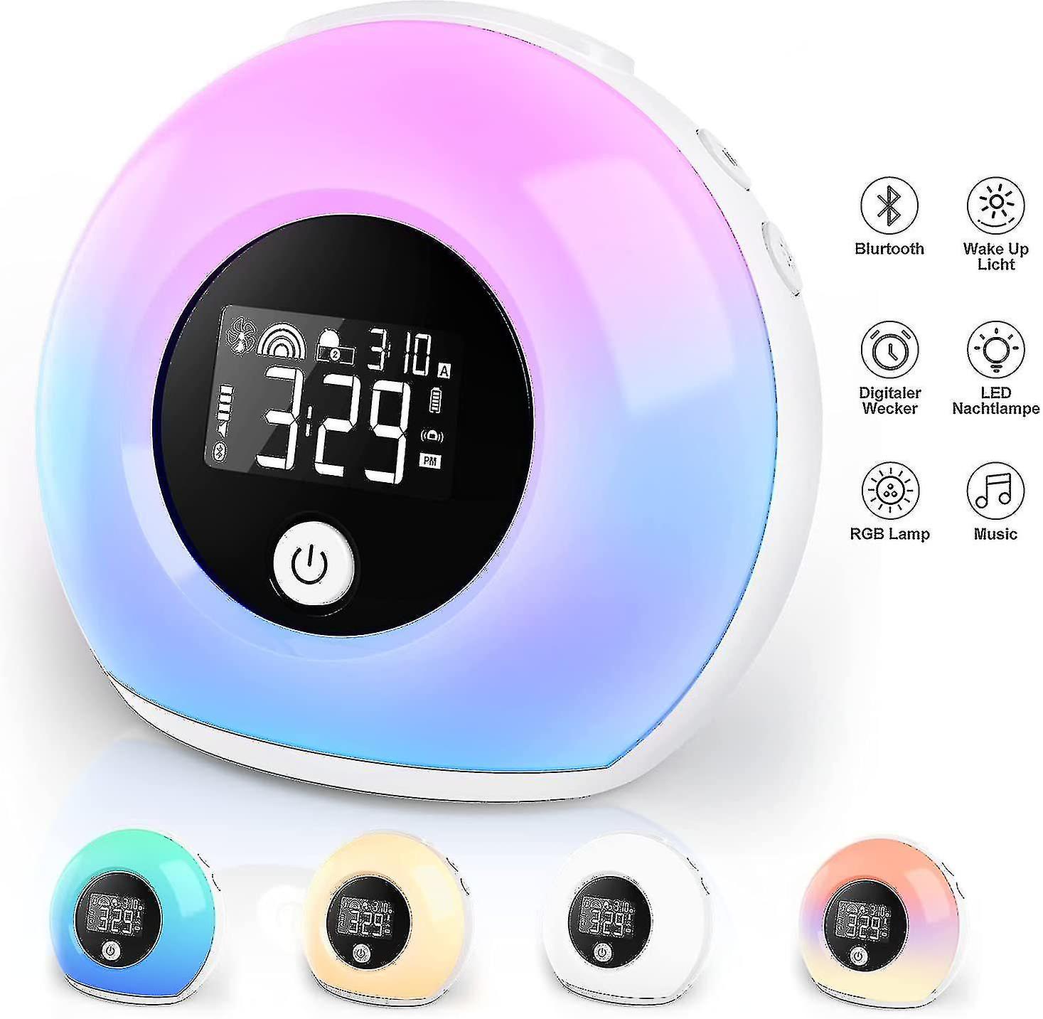Wake Up Light Light Alarm Clock With Bluetooth Speaker, Alarm Clock ...