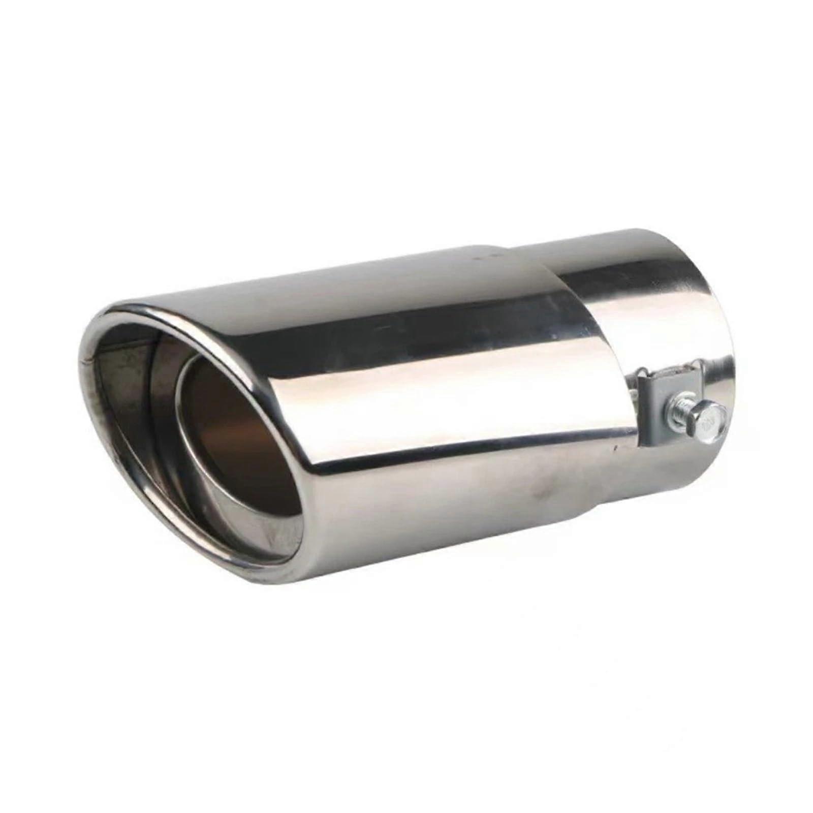 Universal 60mm Silver Car Exhaust Tip Stainless Steel Muffler Tail Pipe ...