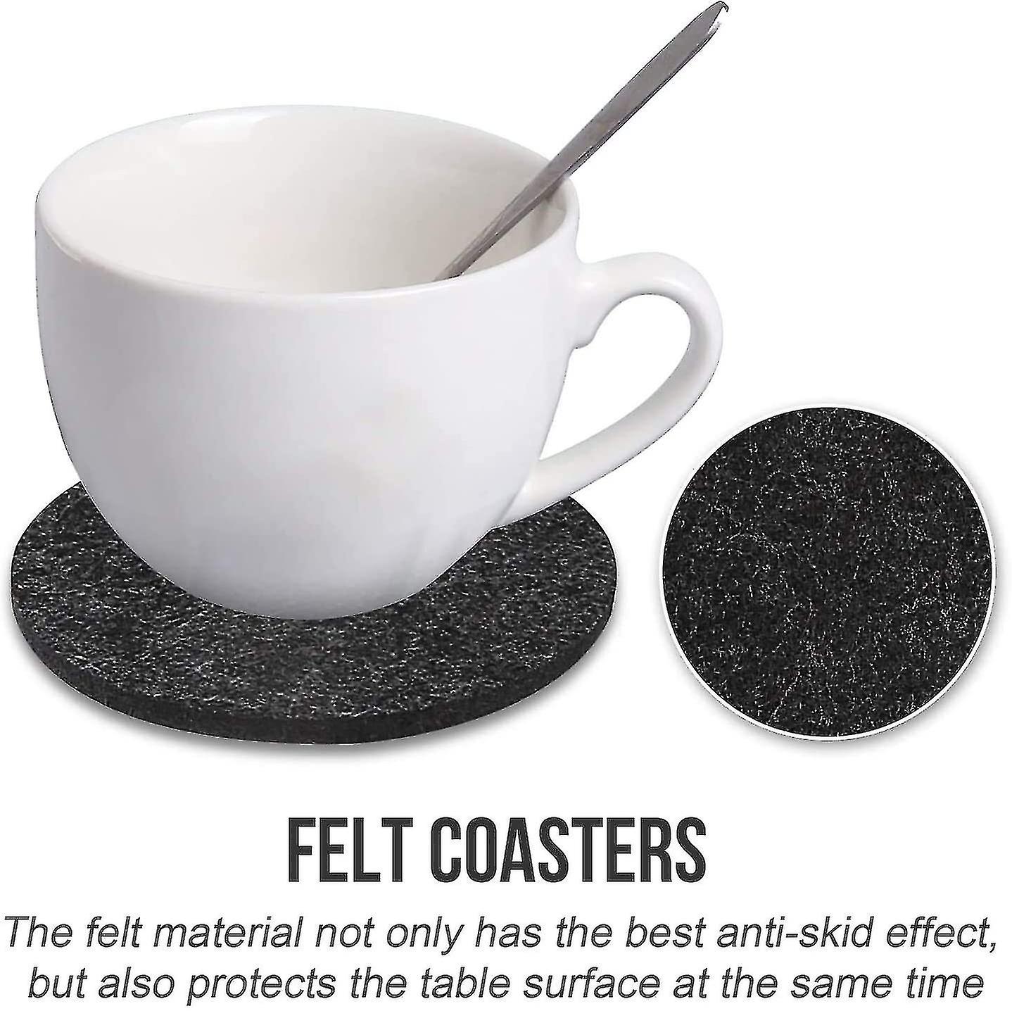 Felt Coaster, Round Beverage Coaster For Cups (dark Gray) | Fruugo UK