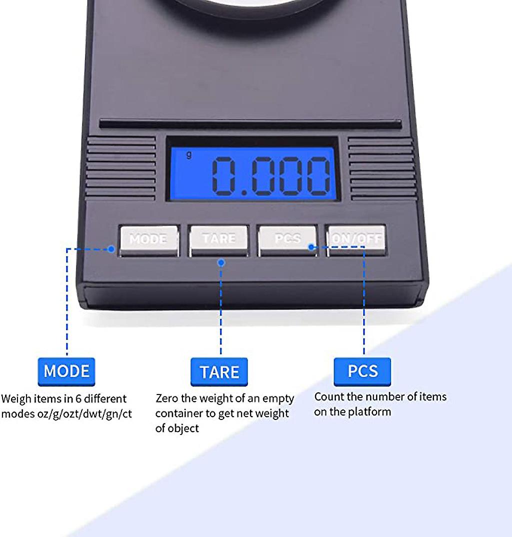 Digital Milligram Scale 100g/ 0.001g Portable Jewelry Scale Lcd Backlit ...