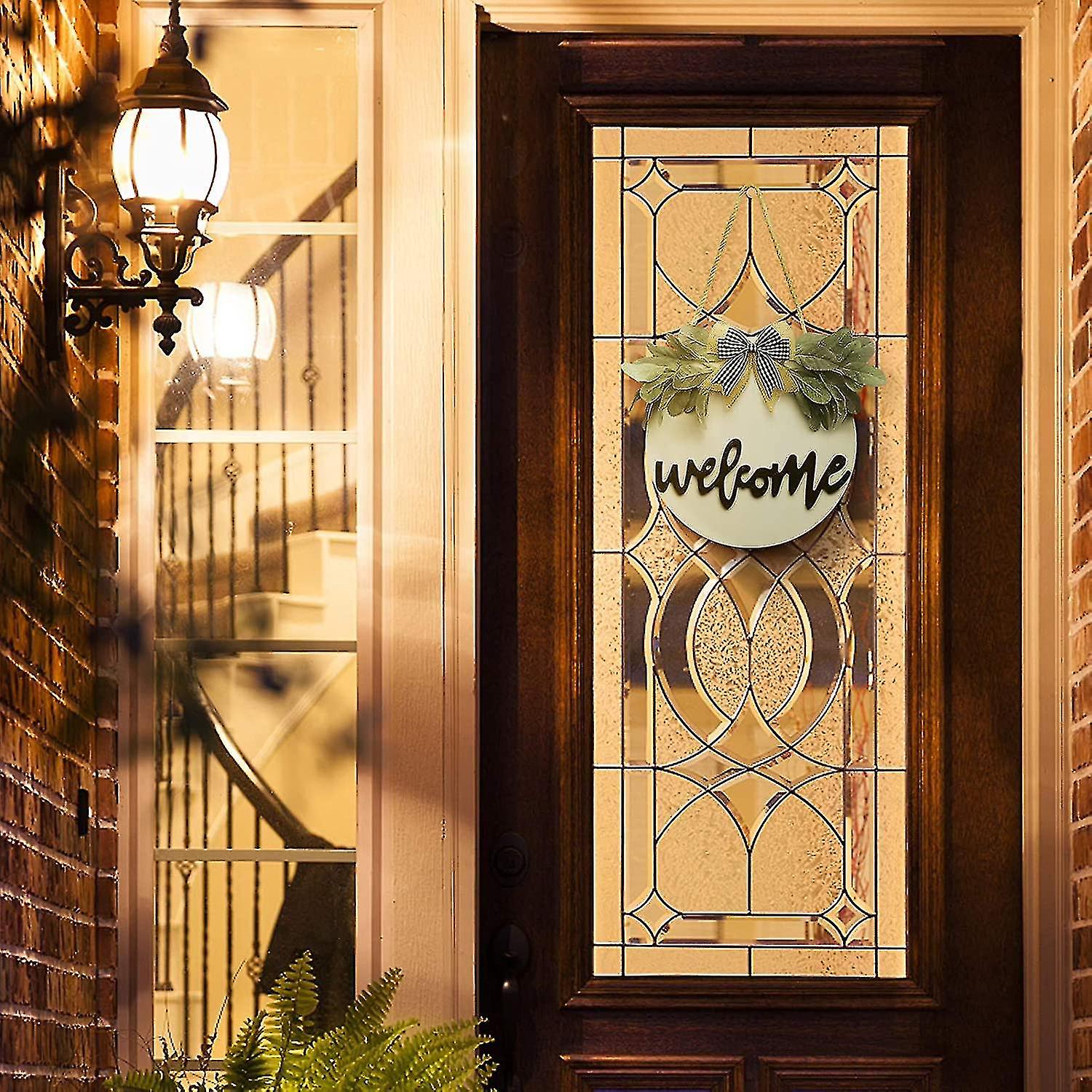 Welcome Garland Sign For Front Door Decoration, Farmhouse Door Garland ...