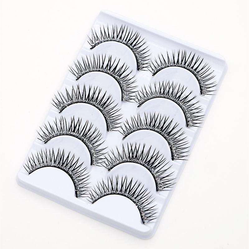 5 Pairs Glittery False Eyelashes With Sequins Long Thick Drama ...