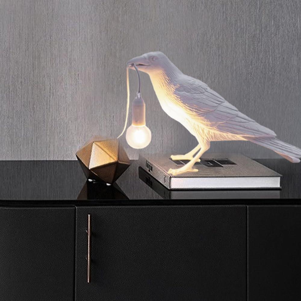 Raven Table Lamp - Crow Desk Lamp - Vintage Resin Bird lamp - Birds ...