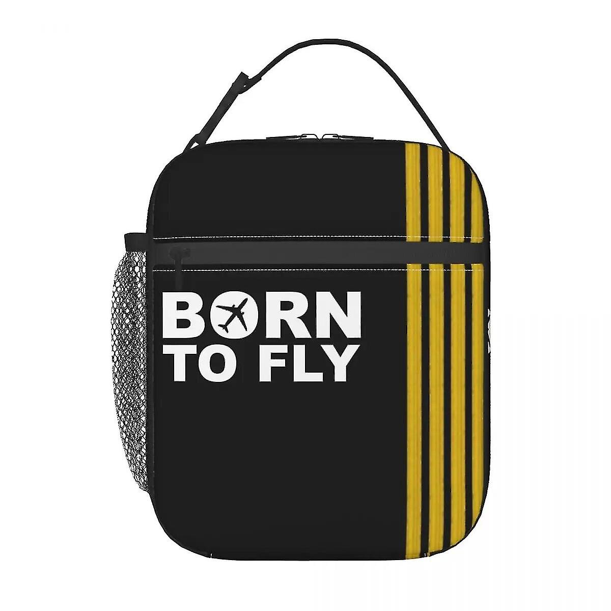 Born To Fly Captain Stripes Flight Pilot Lunch Boxes Multifunction ...