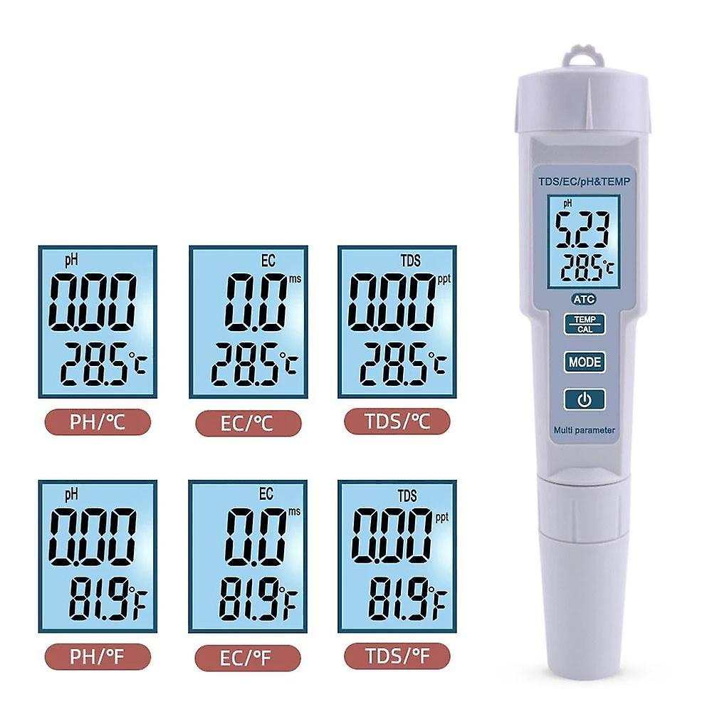 4 In 1 Ph/ec/tds/temp Meter Water Quality Test High Accuracy Measure ...