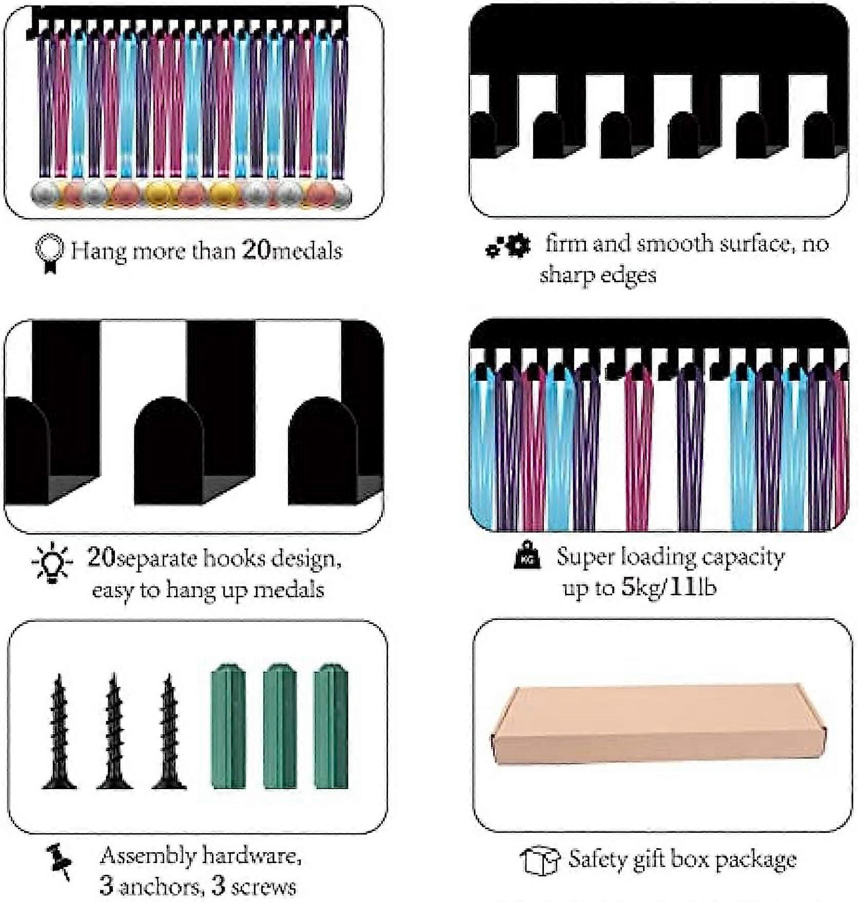 1set Swimming Swimmer Sport Medals Hanger Athlete Awards Display Stand ...