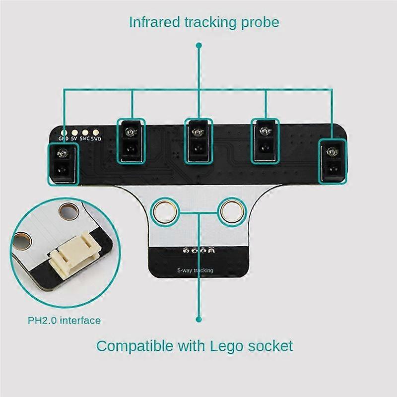 5 Way Tracking Sensor Smart Car Dedicated 5-Way Infrared Tracking ...