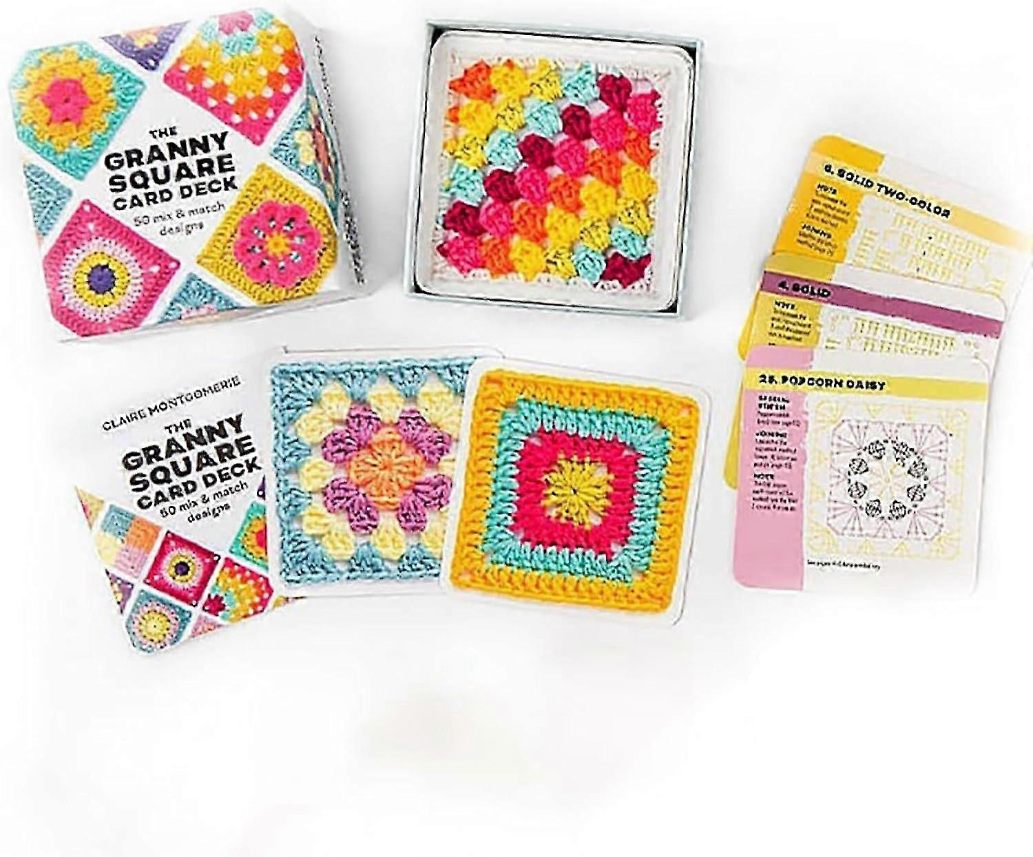 The Granny Square Card Deck, 50 Mix and Match Designs, Crochet Kit ...