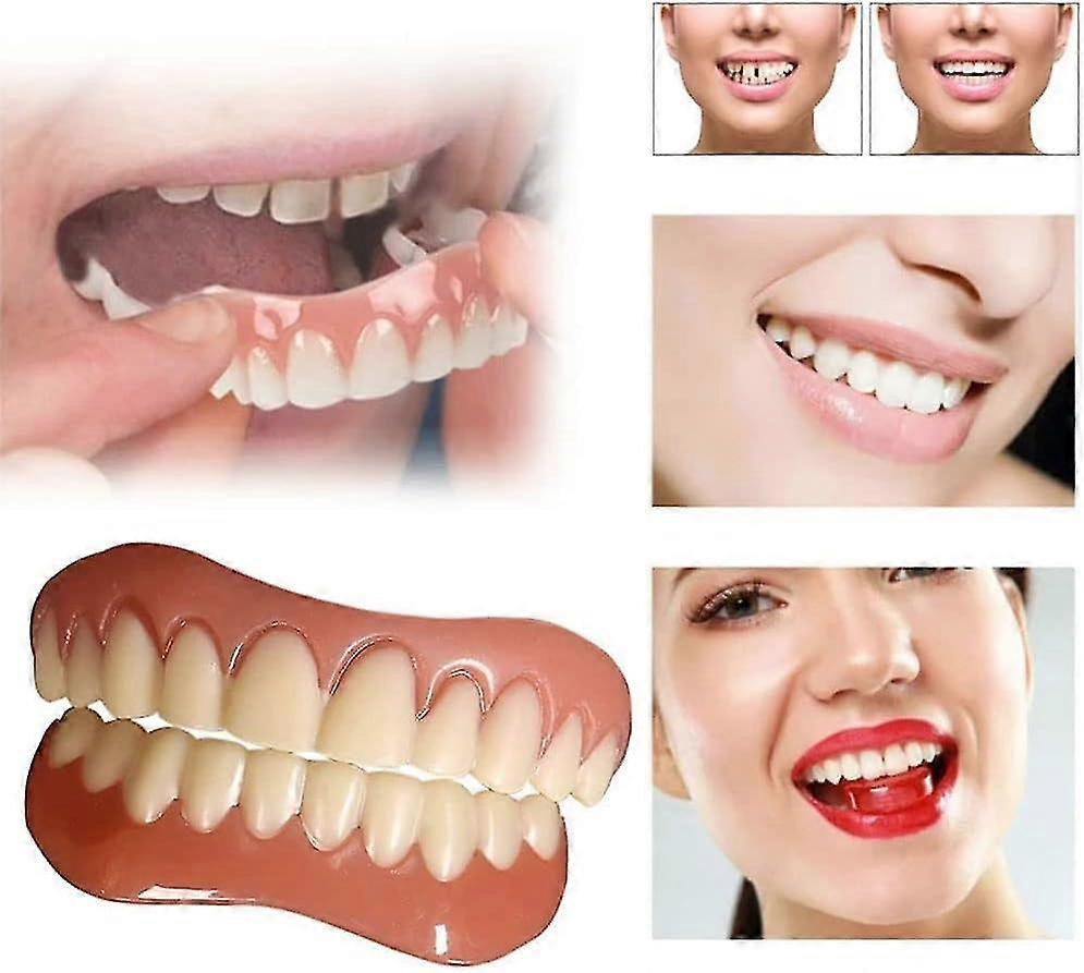 Upper And Lower Veneer Dentures For Women And Men Fake Teeth Natural ...