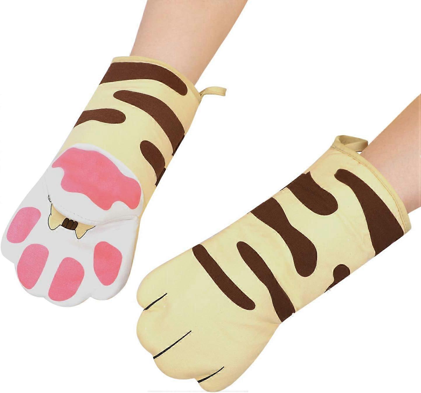 Cute Cartoon Oven Gloves Heat Resistant Non-Slip Cotton Oven Gloves ...