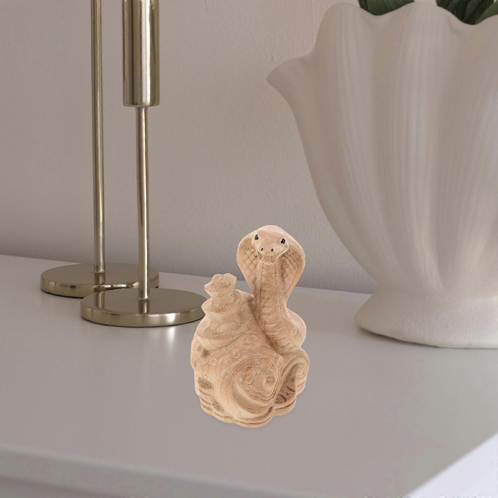 Chinese Snake Statue Wood Snake Figurines Feng Shui Decor Chinese Snake ...