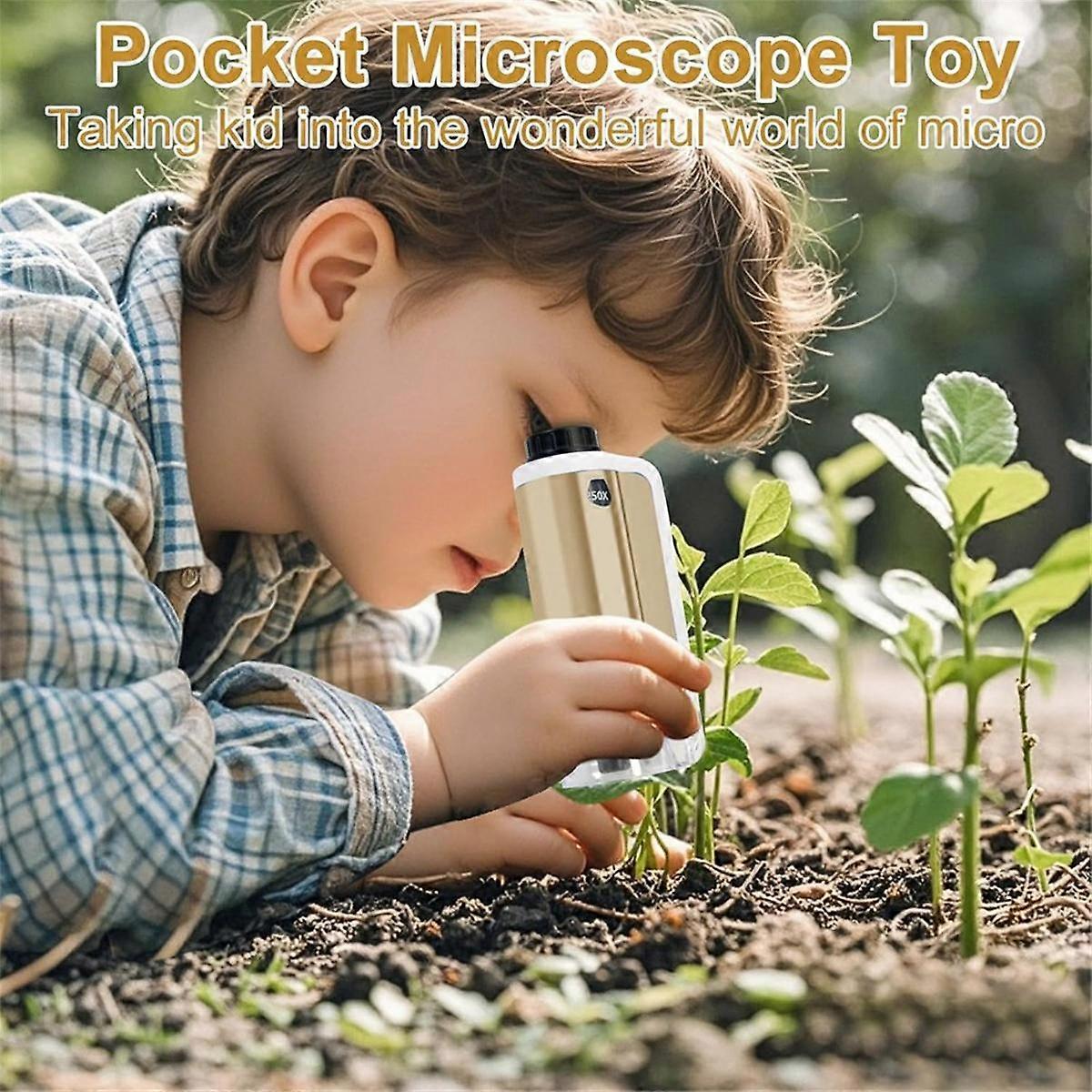Mini Microscope for Kids, 100x-250x Zoom Pocket Microscope,STEM Science ...