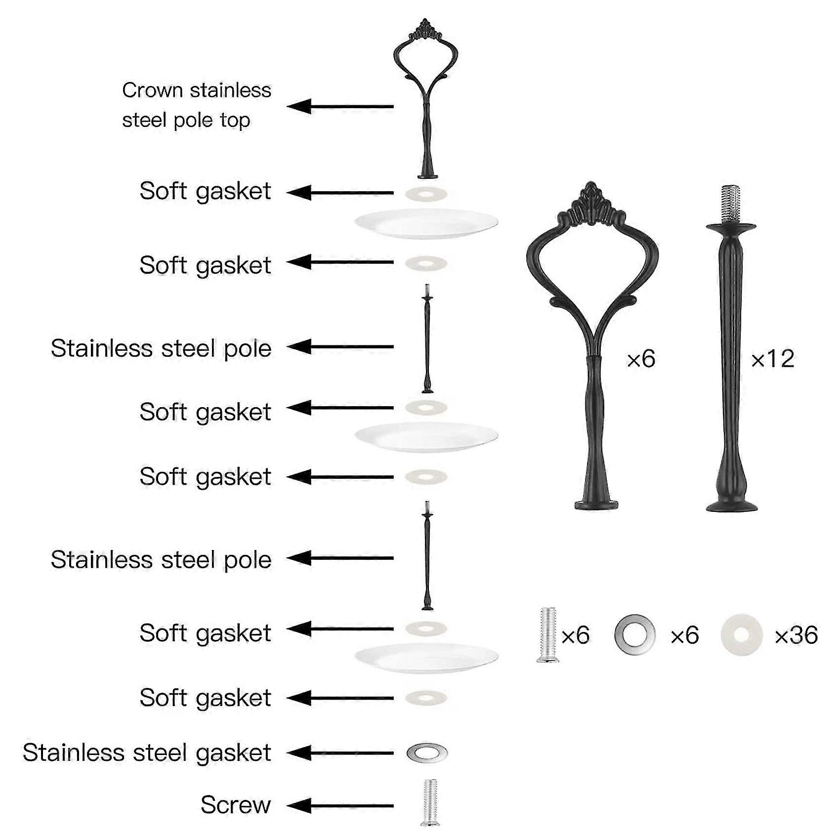 9 Set Cake Stand Hardware Kit Tiered Tray Hardware Fittings for Cake ...