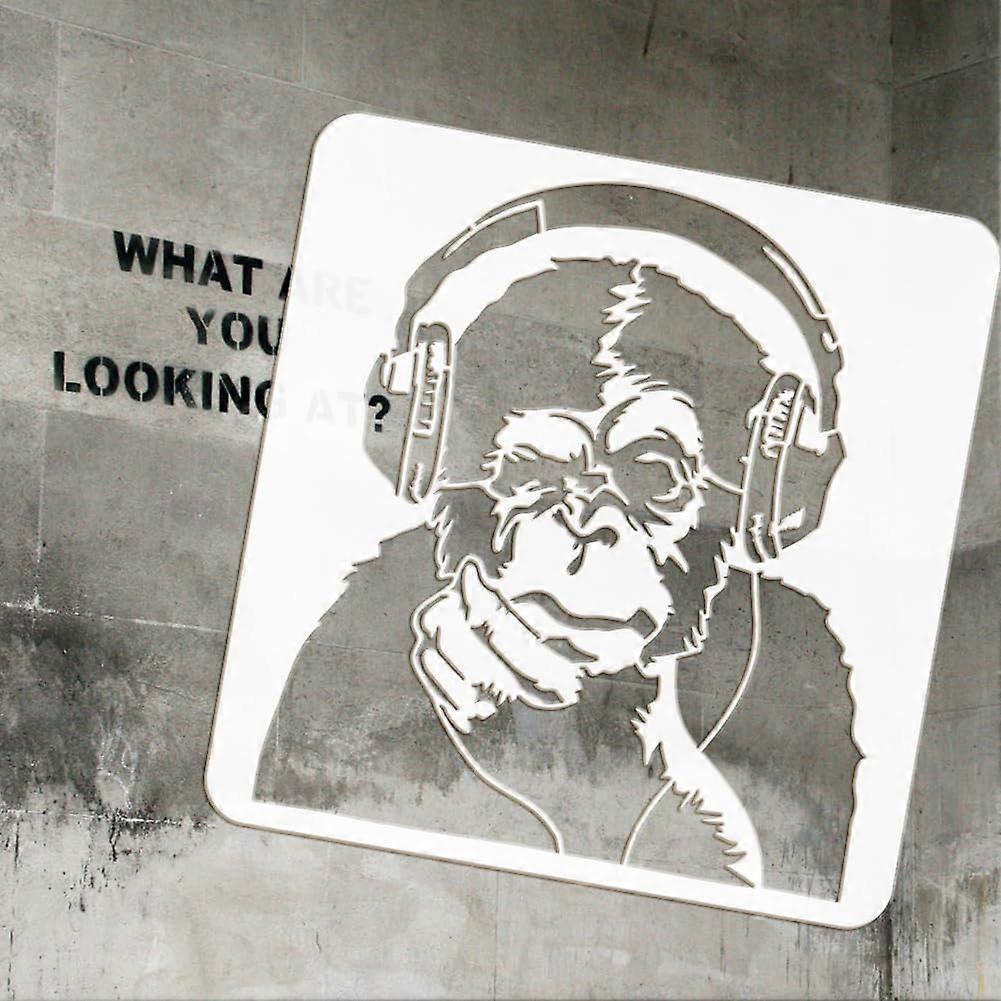 Thinking Monkey Stencil for Painting 11.8x11.8 inch Banksy Thinking ...