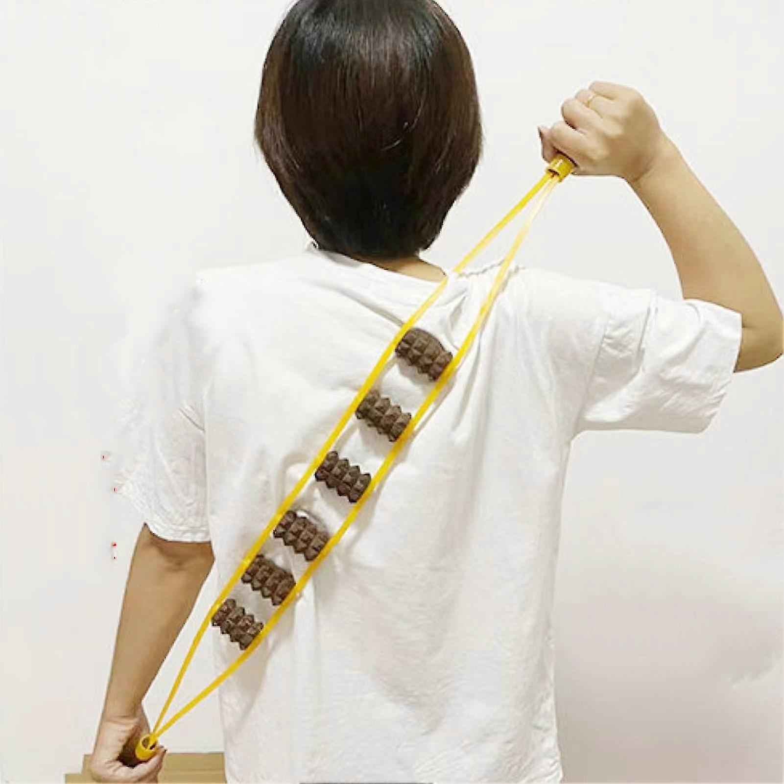 Wooden Manual Massage Strap for Relaxation and Lymphatic Drainage Self ...