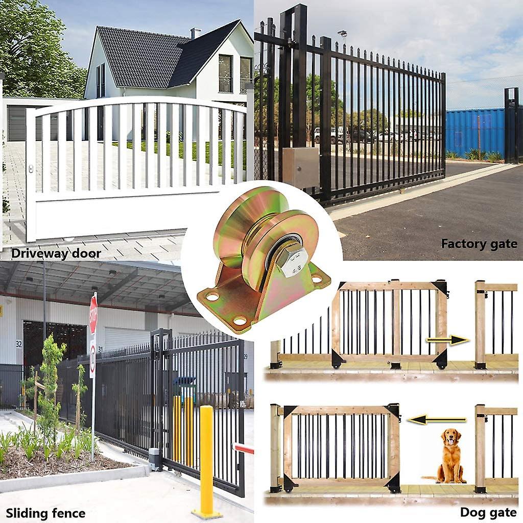 4 Pcs V Groove Wheel, 50mm Sliding Gate Wheels, V Groove Steel Wheels ...