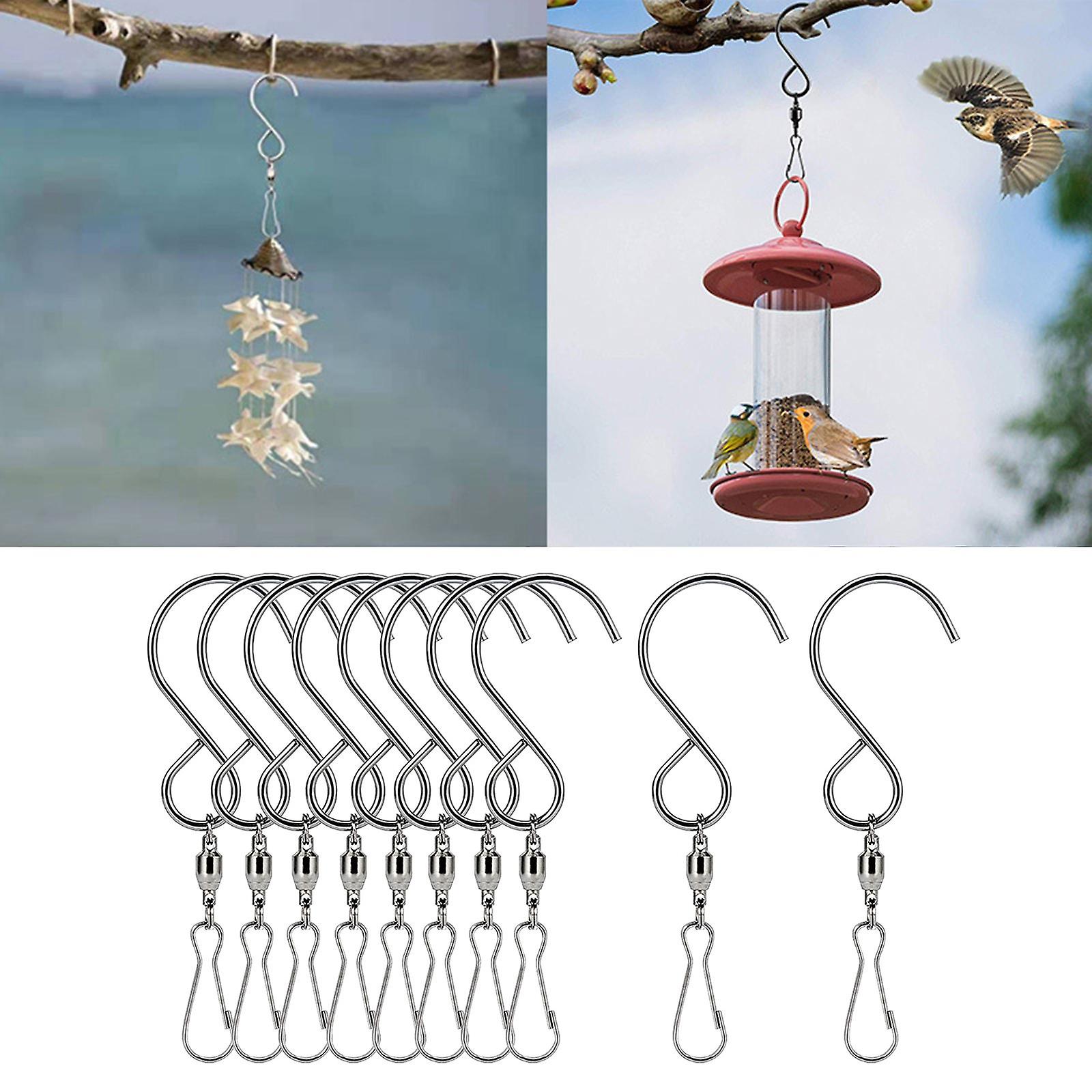 10x Swivel S Hooks Clips for Hanging Garden Wind Spinners Flower Pot ...