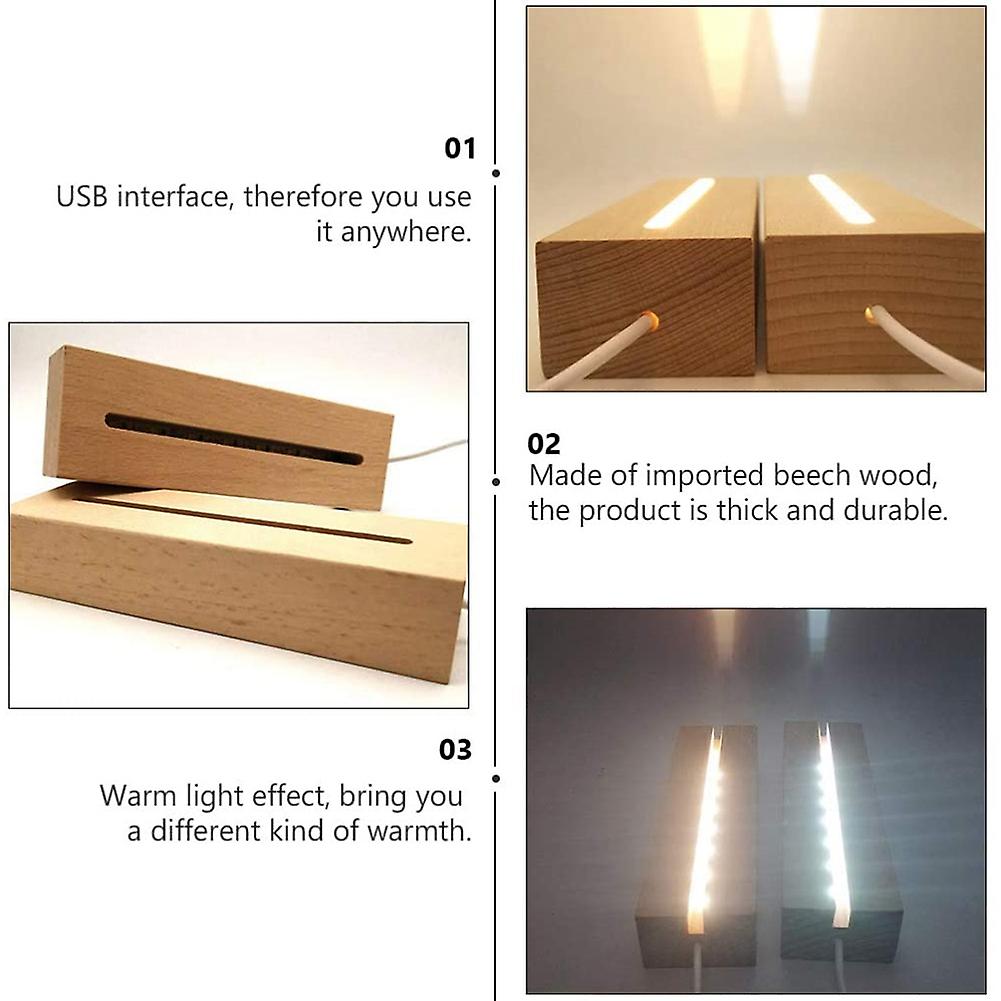 Wooden Rectangle Light Base,wood Led Display Base Pedestal Light Lamp ...