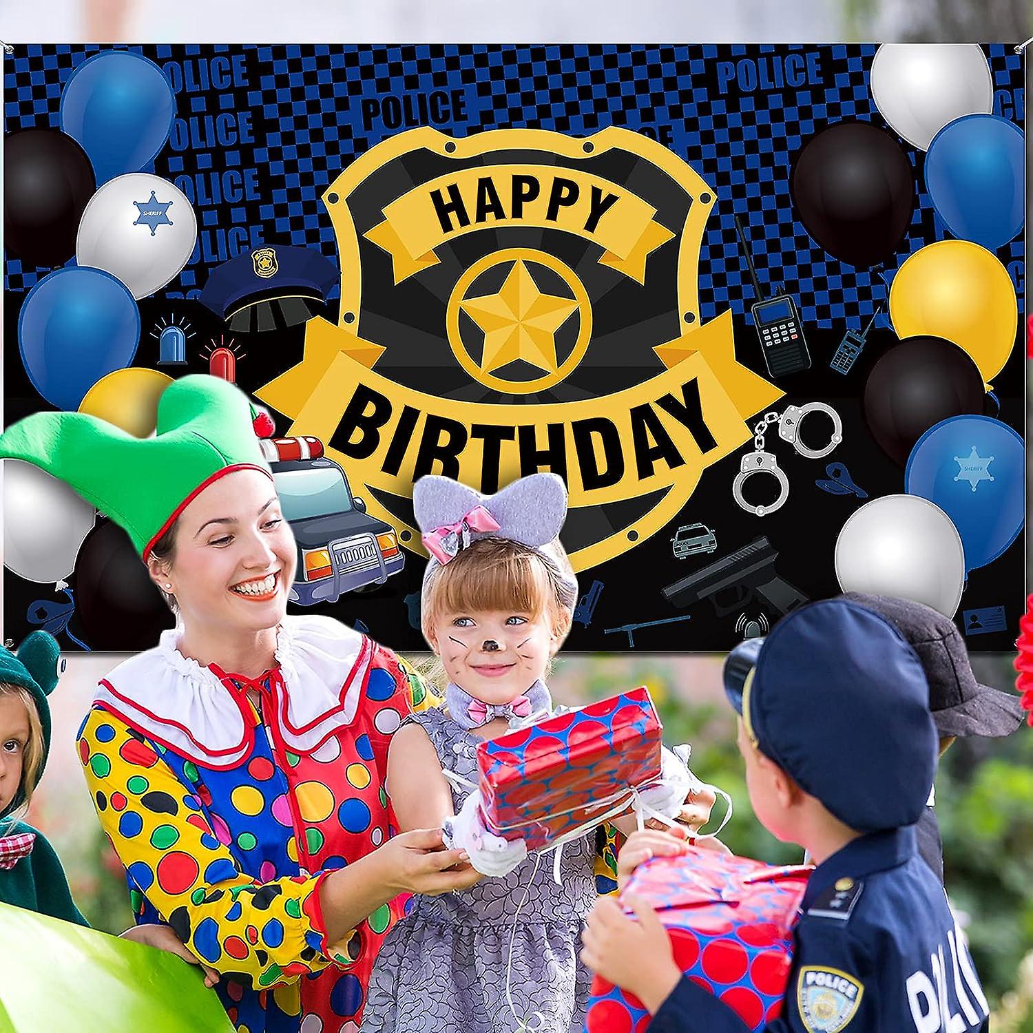 Police Theme Happy Birthday Party Decorations Police Large Badge Banner ...